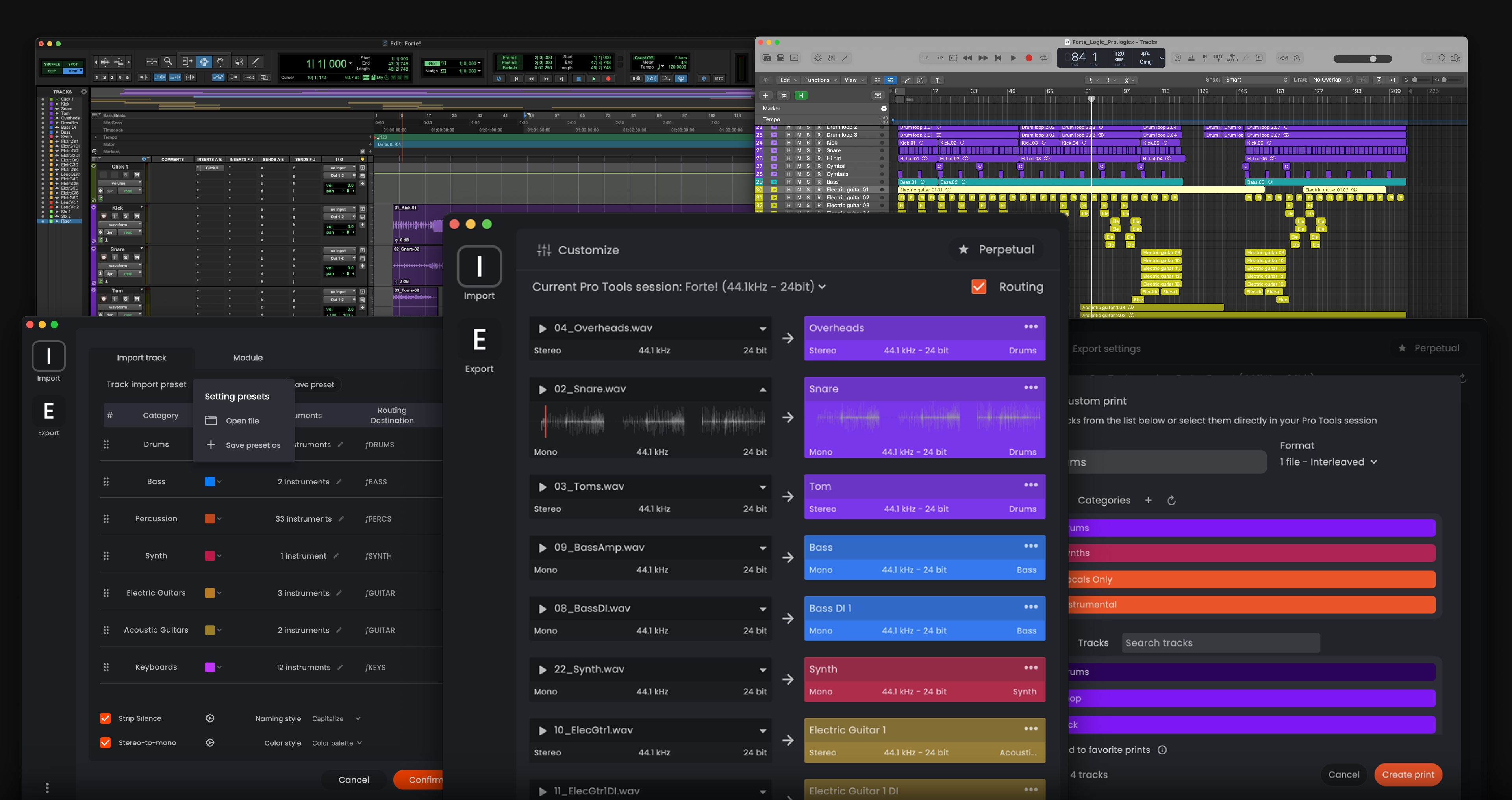Forte - Mix Prep and Bounce Automation for Pro Tools and Logic Pro.